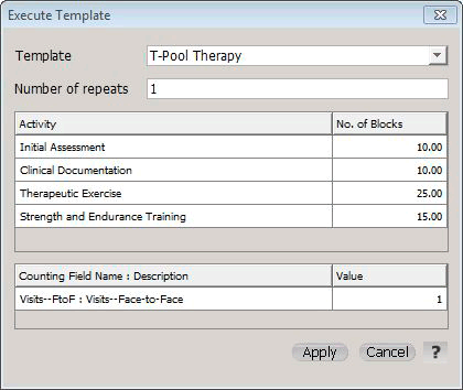 Execute Template Dialog
